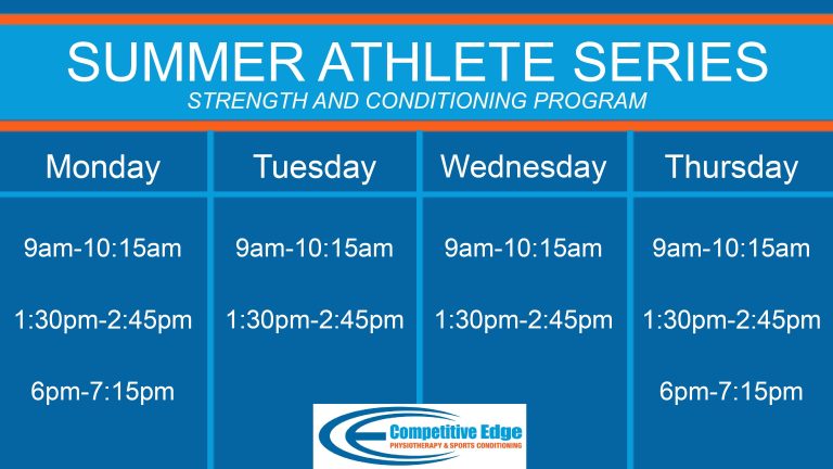 Summer Series Schedule - Competitive Edge Physiotherapy